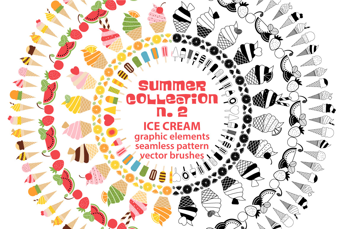 SUMMER COLLECTION Vol. 2 Ice Cream, a Brush Add-On by MM Studio