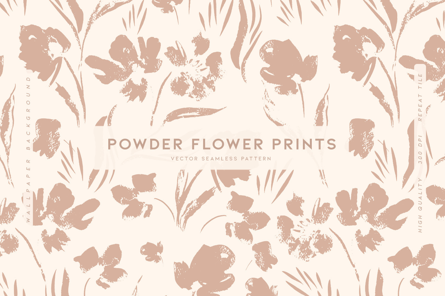 Powder Flower Prints, a Pattern Graphic by MalyskaStudio