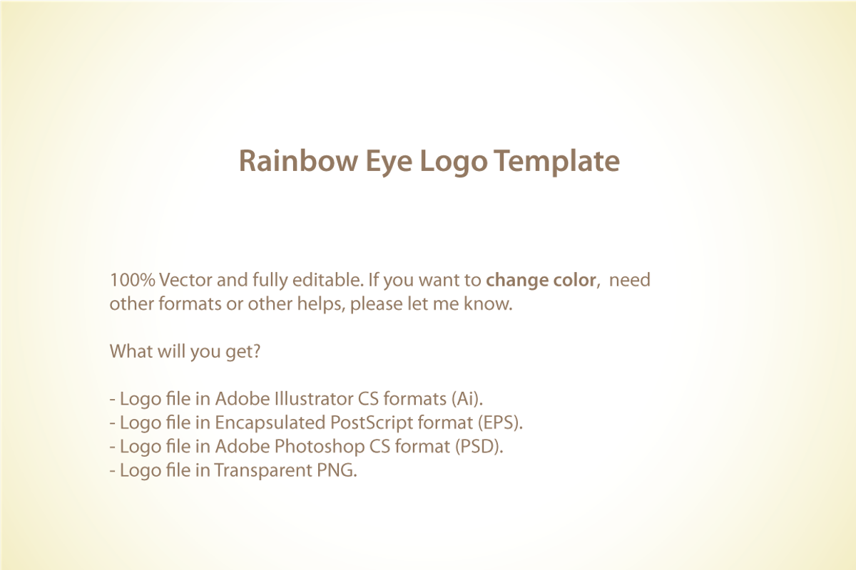 Rainbow Eye Logo Template, a Branding & Logo Template by Heavtryq Design