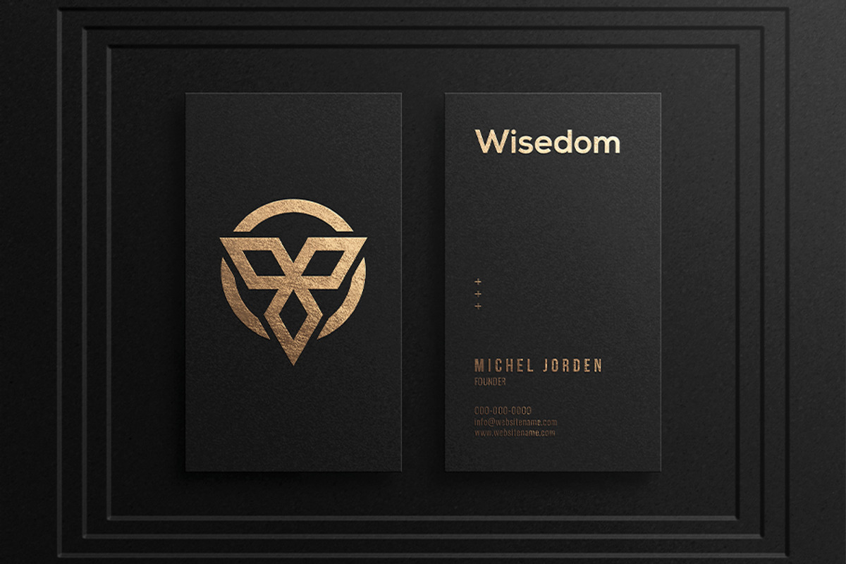 20 Gold Foil Business Card Mockup