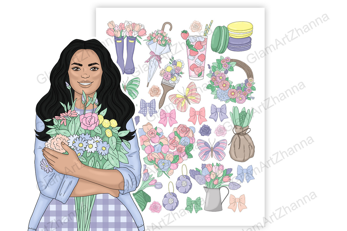 Spring Printable Stickers 2x1,5, a Stationery Template by GlamArtZhanna