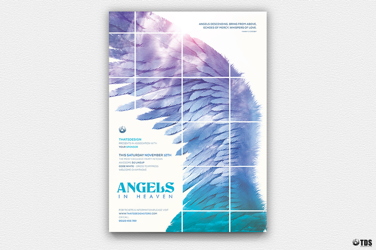 Angels Party Flyer Bundle, a Flyer Template by ThatsDesign Art