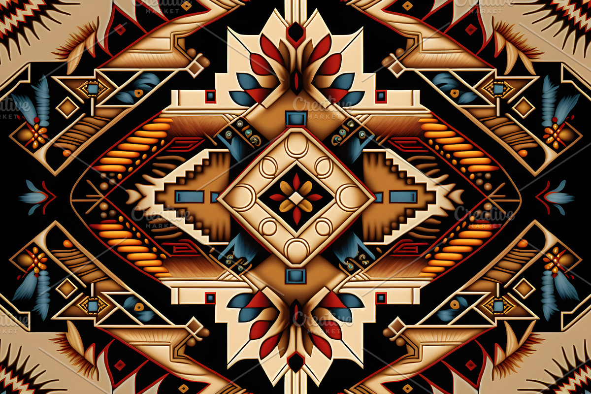 Native American traditional pattern background, an Illustration by ...