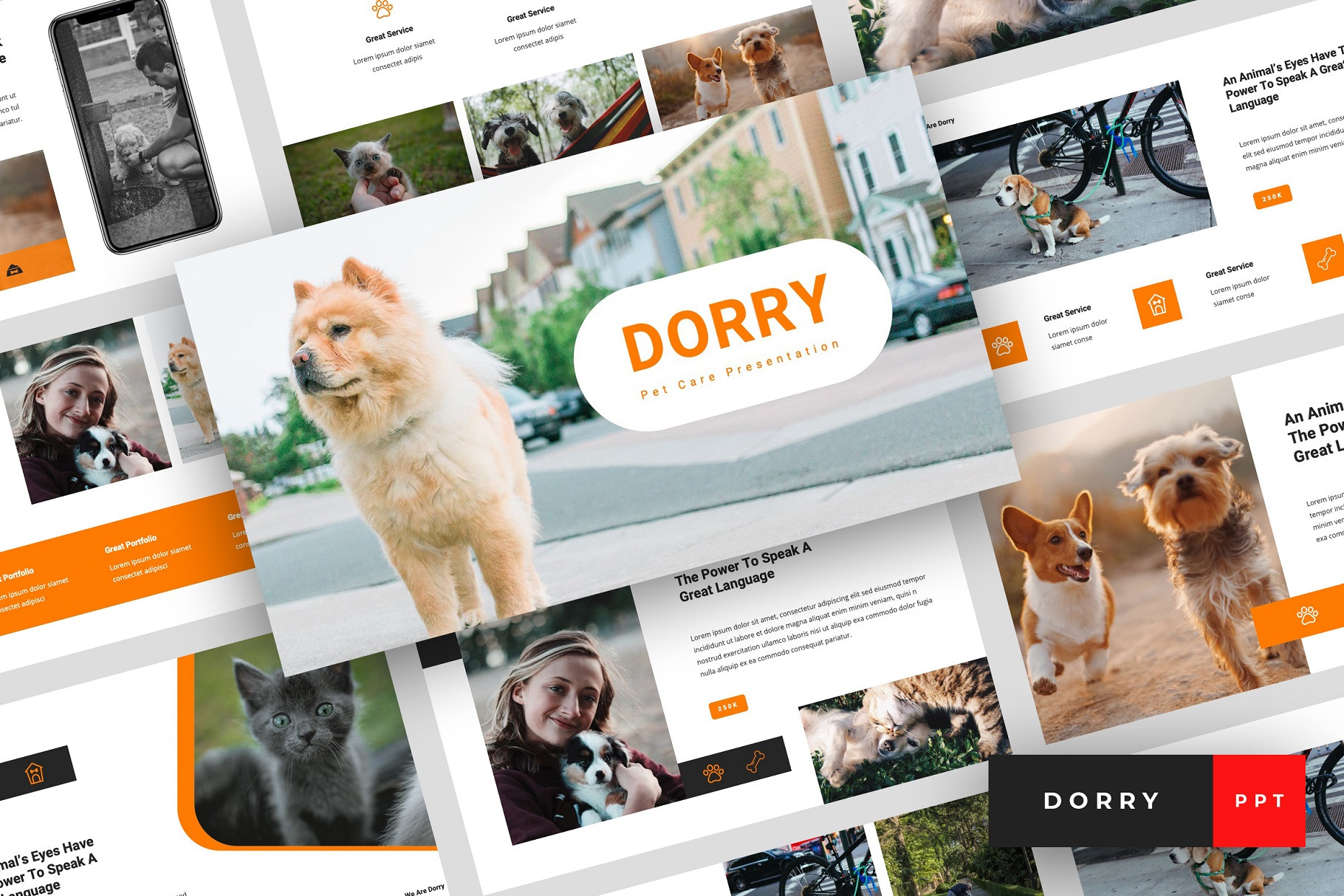 Dorry - Pet Care PowerPoint, a Presentation Template by StringLabs