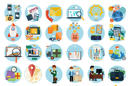 Set of Business Icon Banners, an Icon by robuart