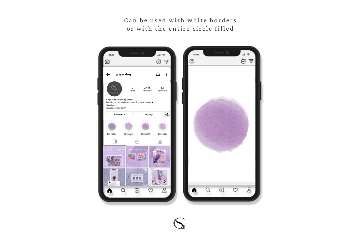 20 Soft Purple Watercolor Circles Icons | Creative Market