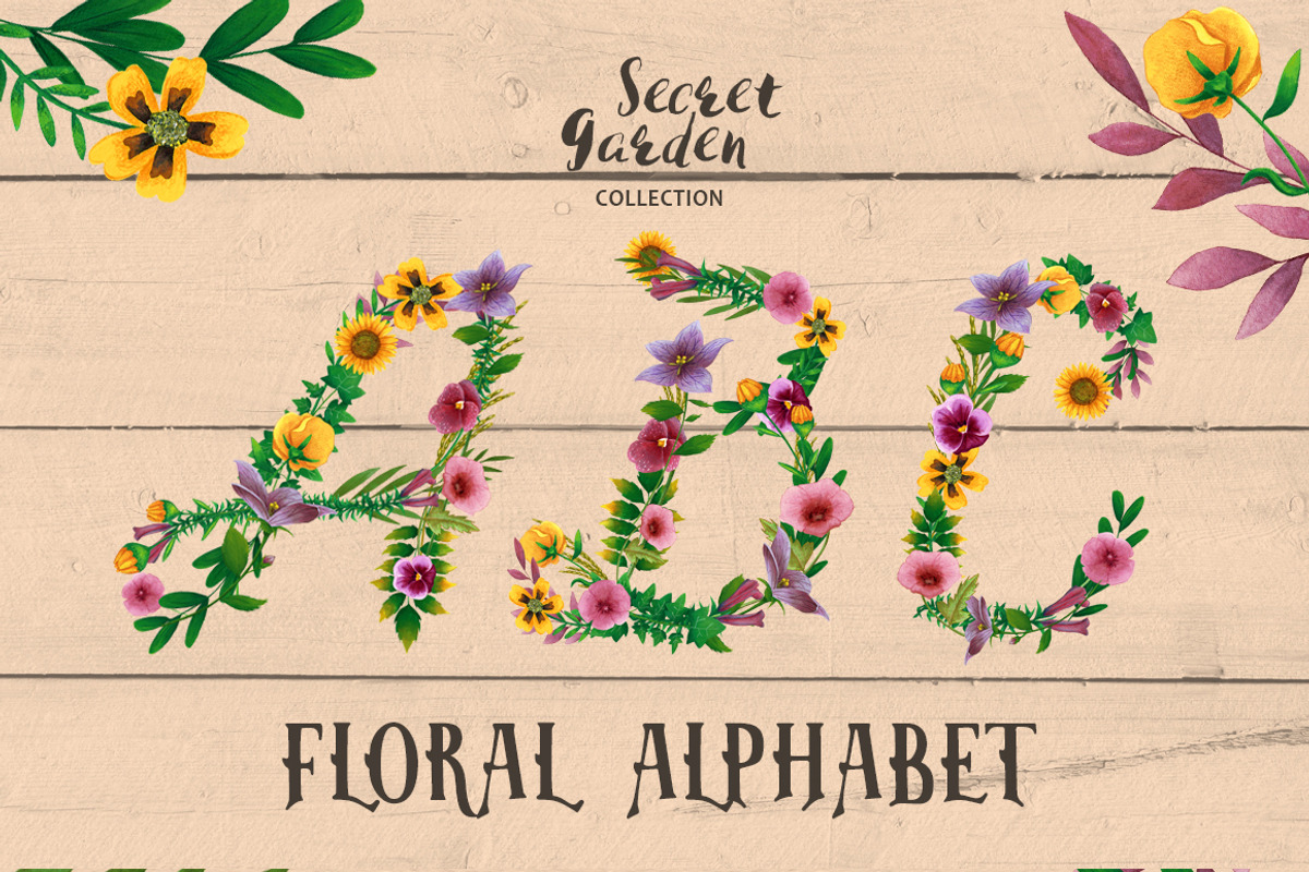 Floral Alphabet - Secret Garden, a Decorative Illustration by Lisa's ...