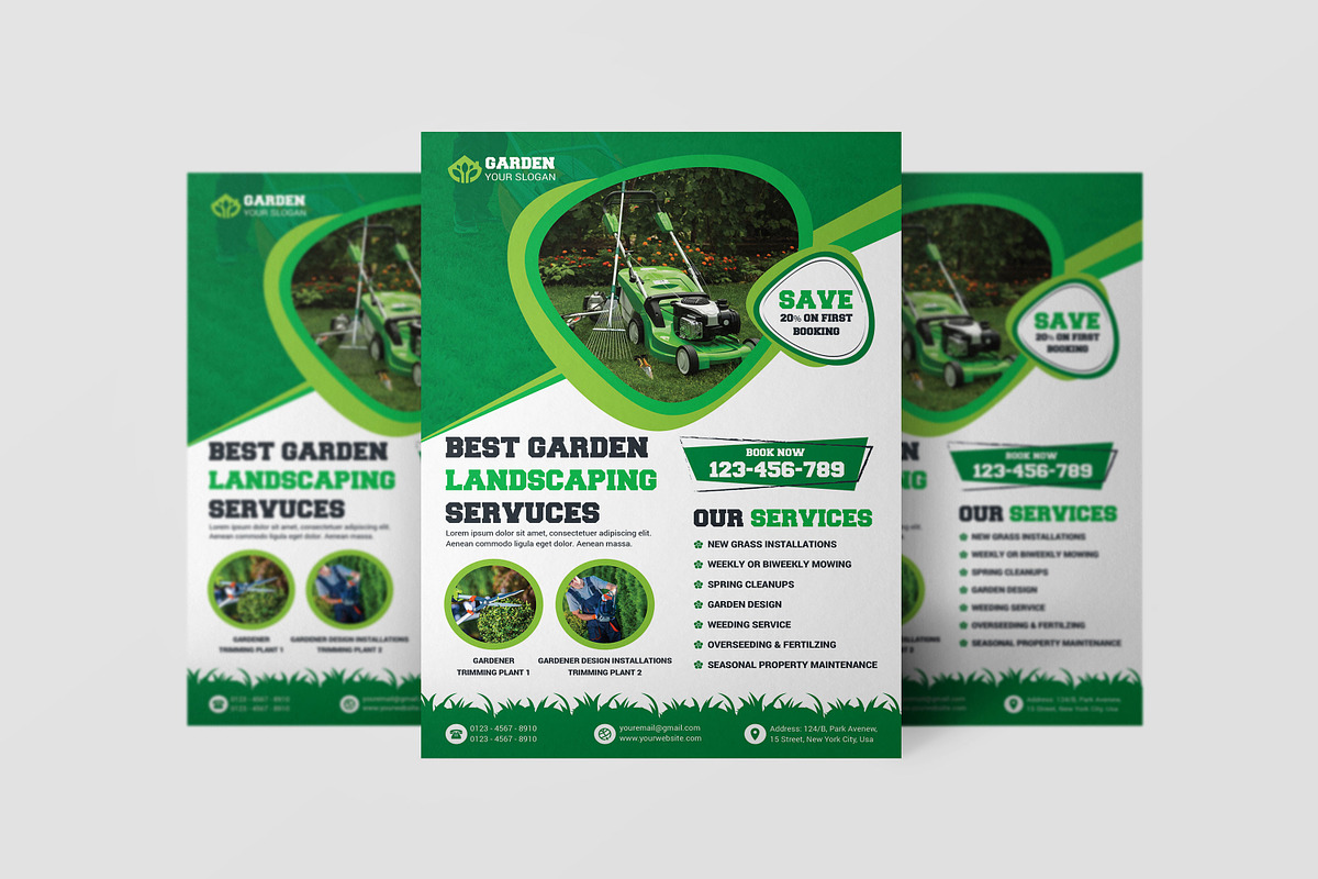 Landscaping Flyer Template, a Flyer Template by Ultimate Template Shop