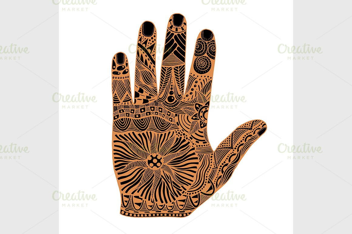 palm hand drawn, a Background Graphic by IllustrationArtShop