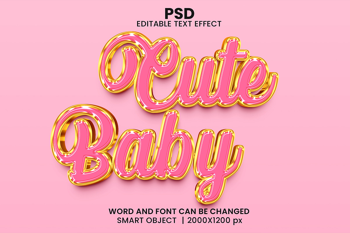 Cute baby Editable Psd Text Effect, a Layer Style Add-On by bdrobin ...