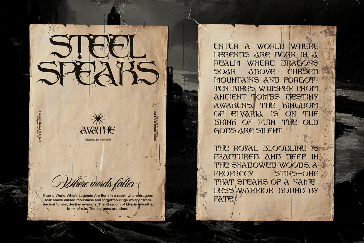 Avathe – Dark Fantasy RPG Font