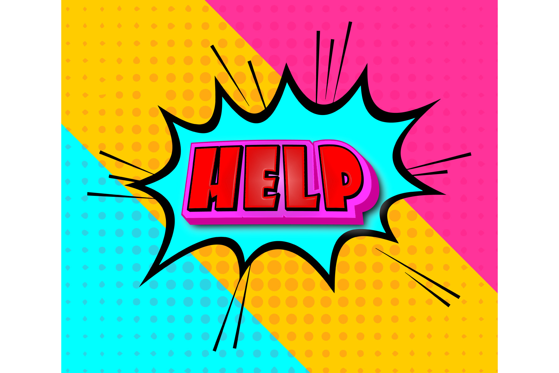 Help Comic Art Background Design, a Background Graphic by TrueVector