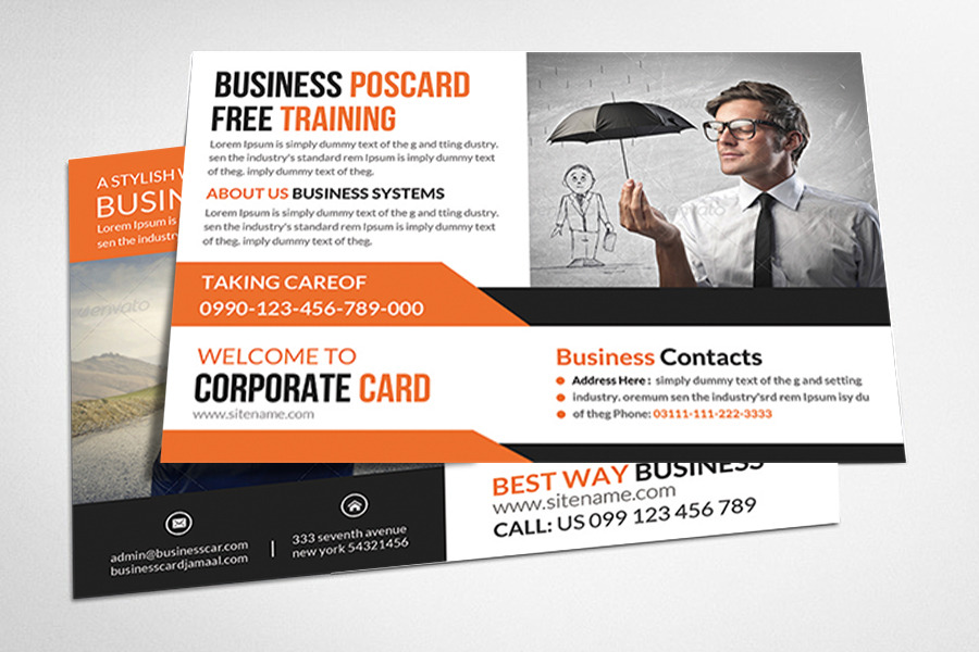 Corporate Business Agency Postcard, a Card Template by AfzaalGraphics