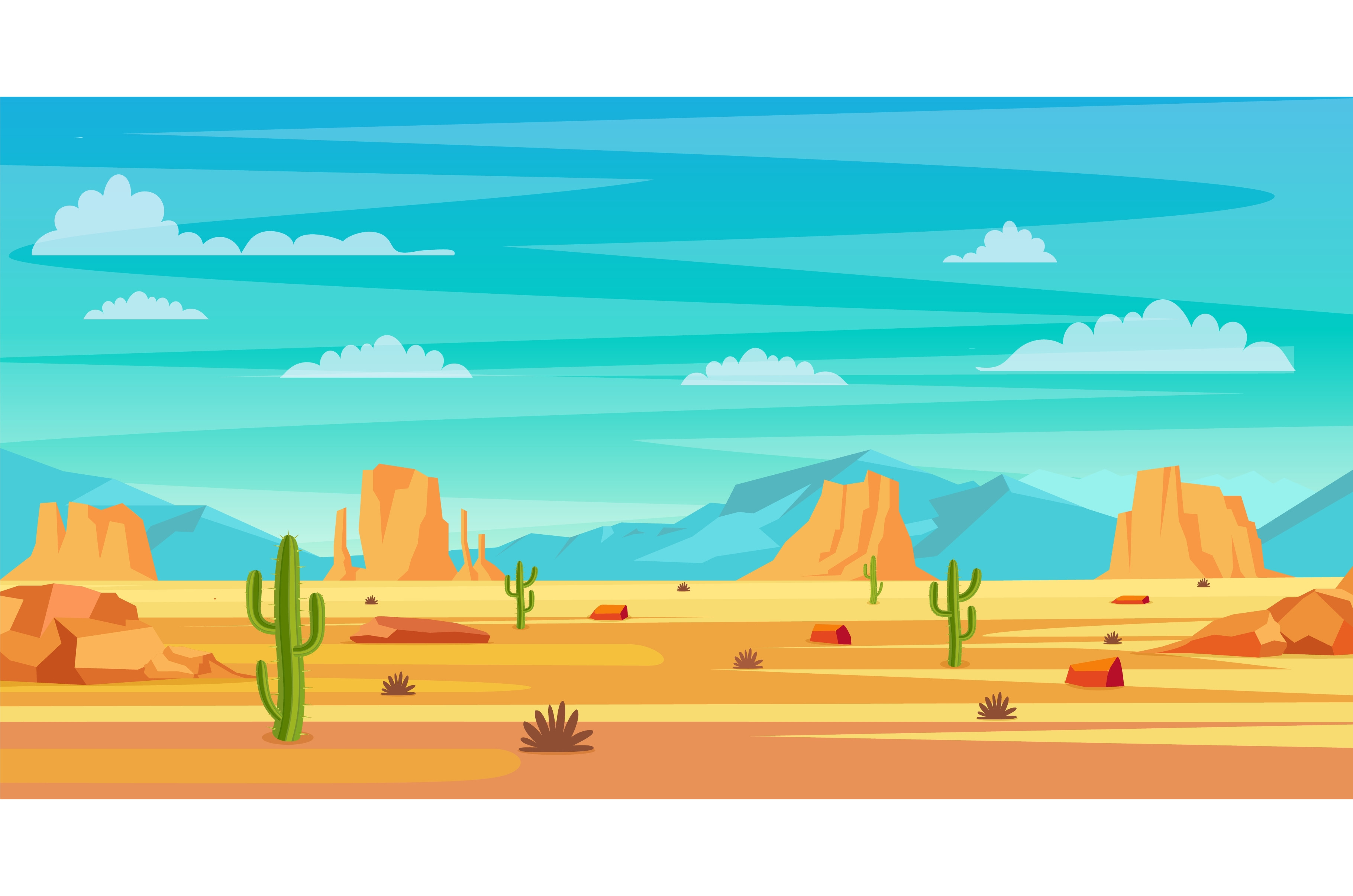 desert landscape illustration, a Texture Illustration by ModVector