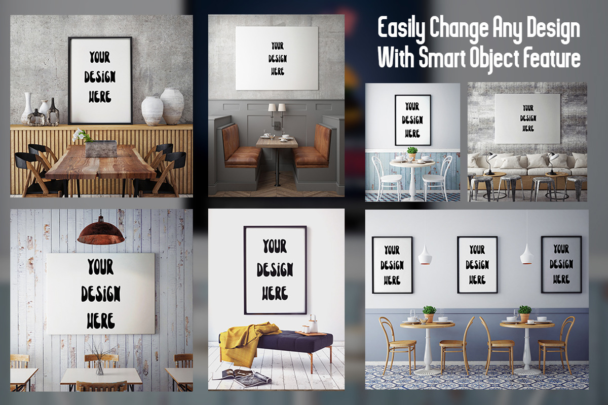 Mini Cafe Poster Mockup, a Print Template by Pixel Place