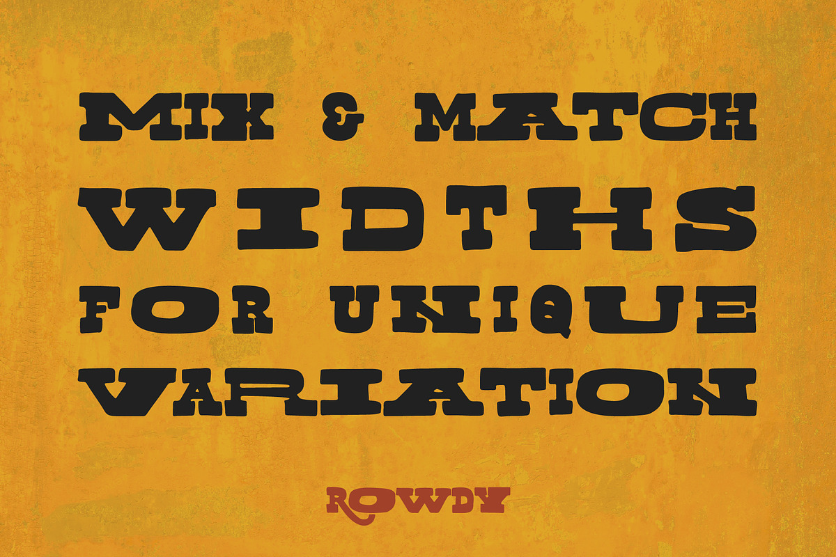 Rowdy, a Slab Serif Font by Midnight Grim