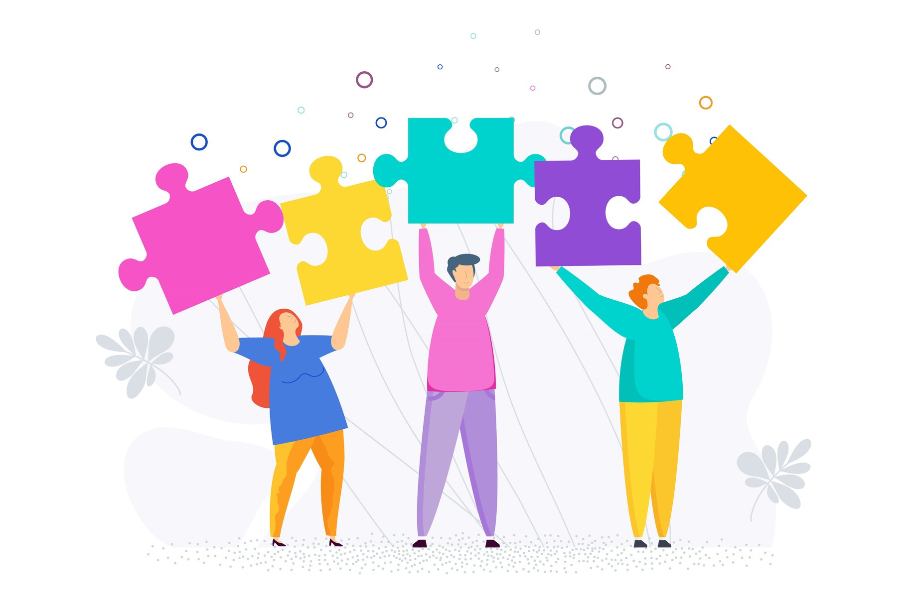 People solve puzzles, a Person Illustration by Quarta