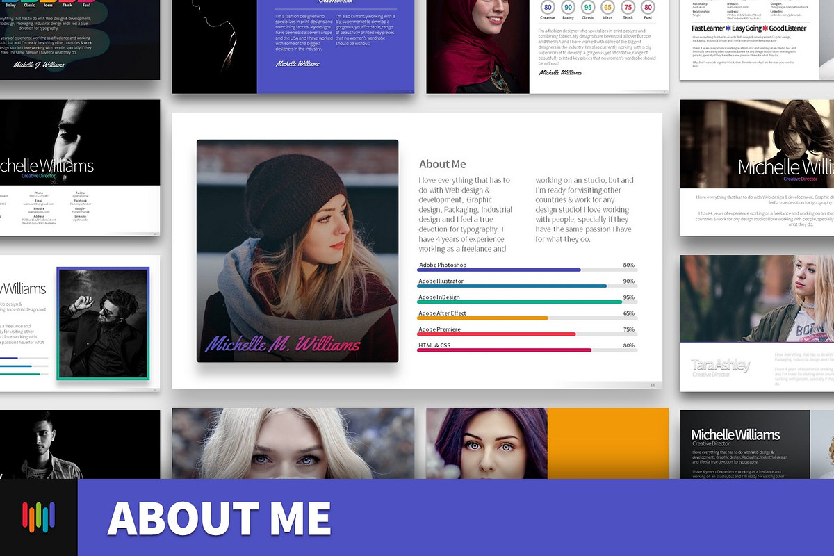 About Me Profile PowerPoint Templates