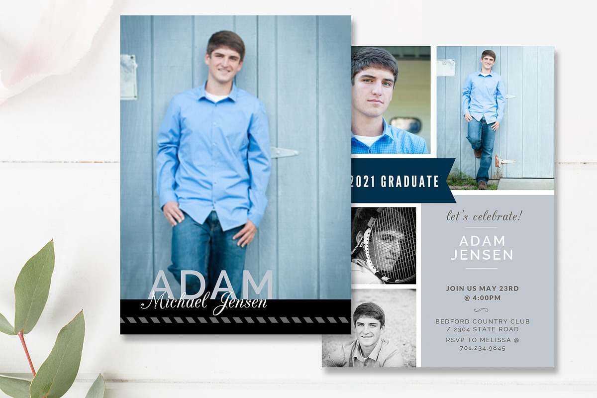 Senior Graduation Invitation, a Card Template by By Stephanie Design