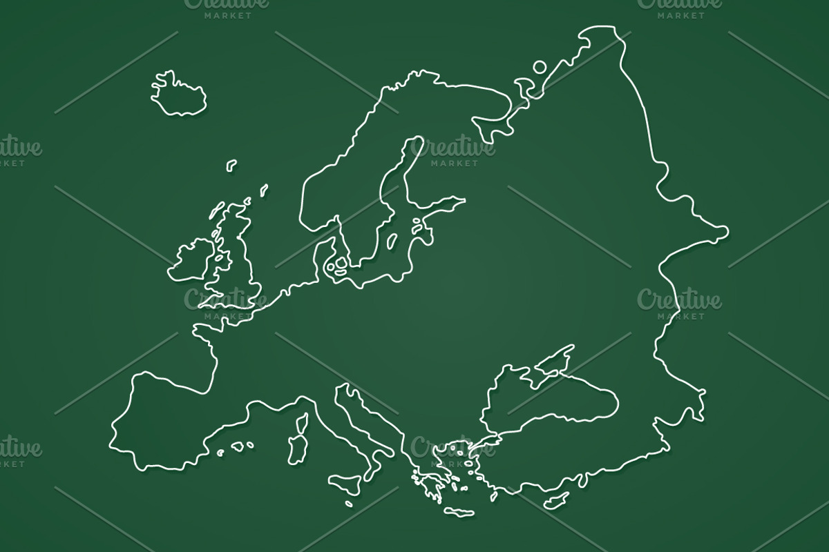 Europe Map Color Separated Country, an Education Illustration by ...
