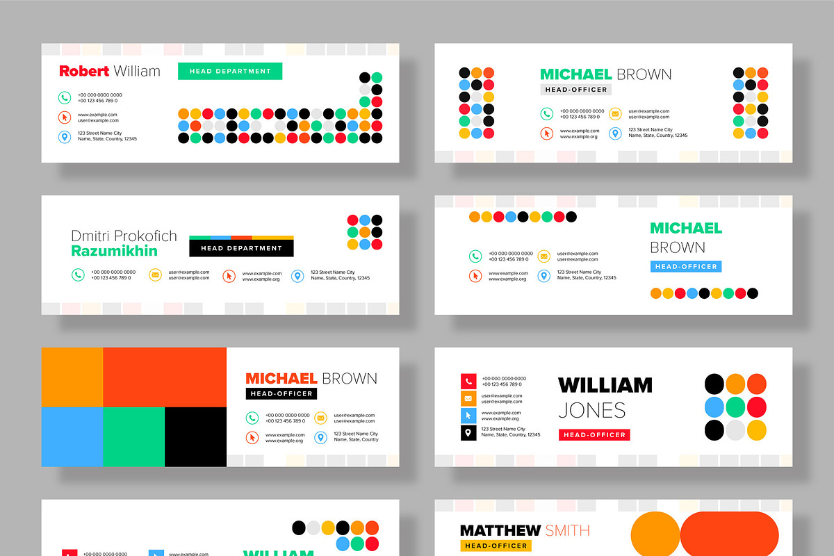 Colorful Email Signature Sets