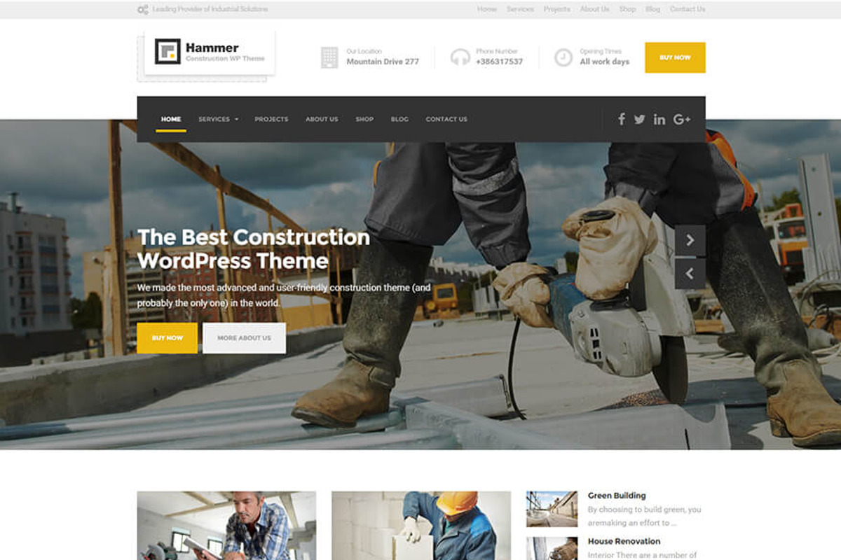 Hammer - Construction WP Theme, a WordPress Template by ProteusThemes