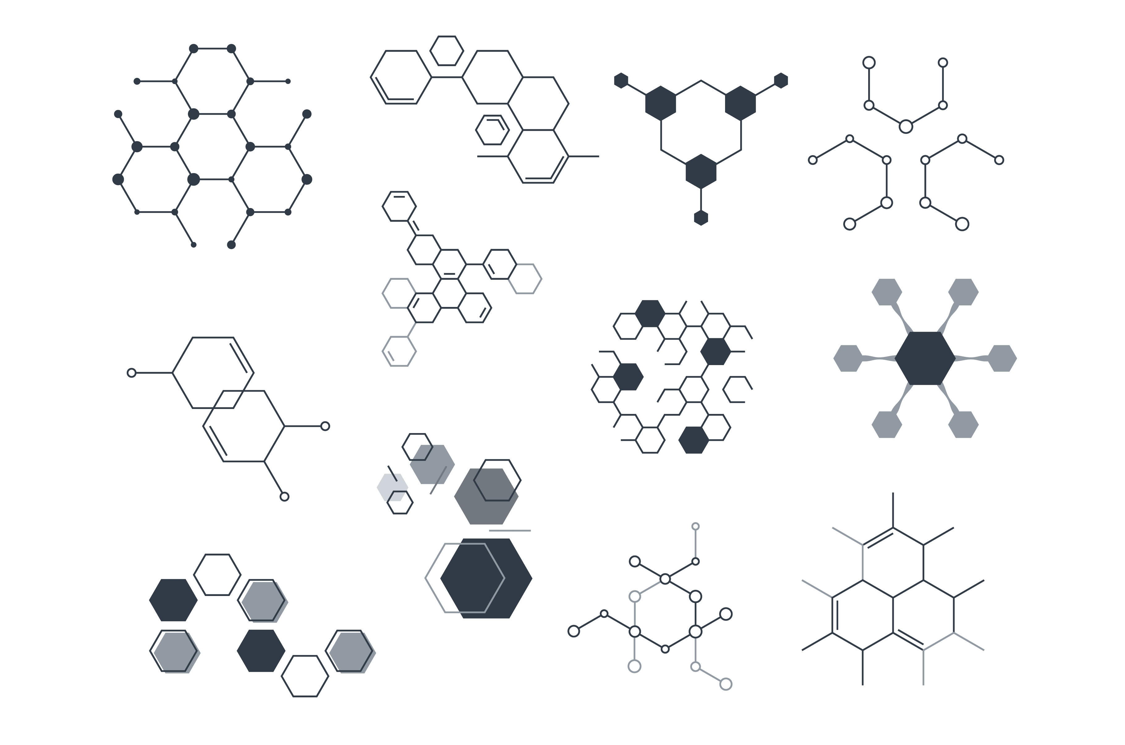Hexagonal structures. Chemical | Healthcare Illustrations ~ Creative Market