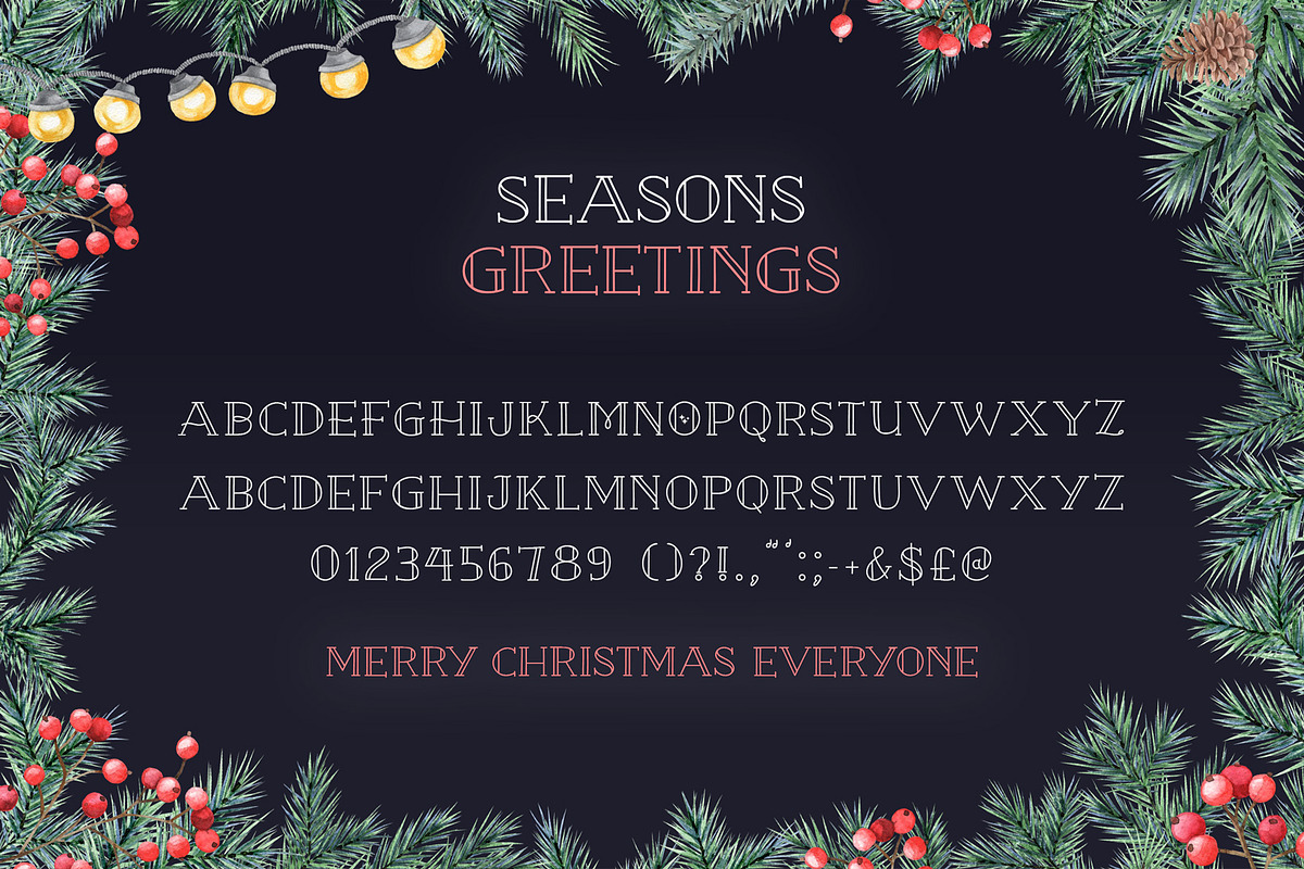 Seasons Greetings Font, a Serif Font by Lollipop Hand Drawn
