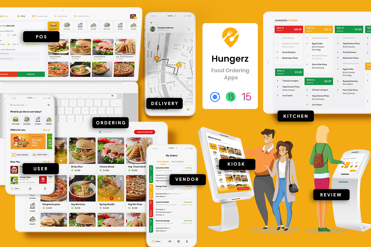 6 in 1 Food Ordering App | Hungerz, an App Template by Opus LabWorks
