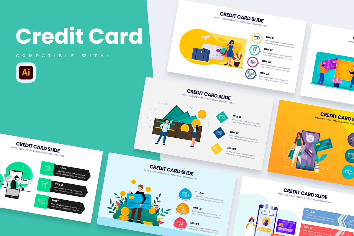 Credit Card Illustrator Slides, a Presentation Template by Slidesmash