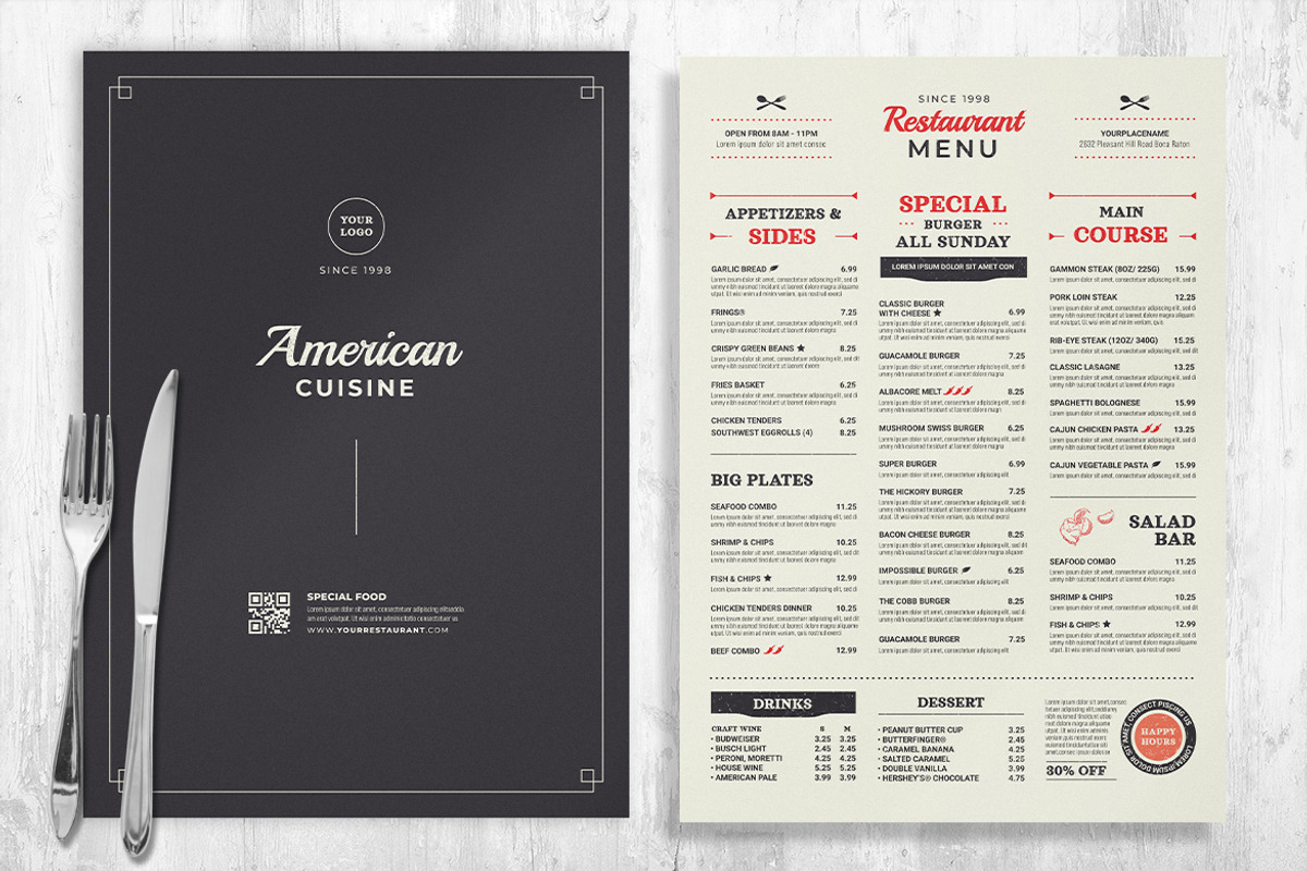 Rustic BBQ Menu Templates, a Flyer Template by BrandPacks