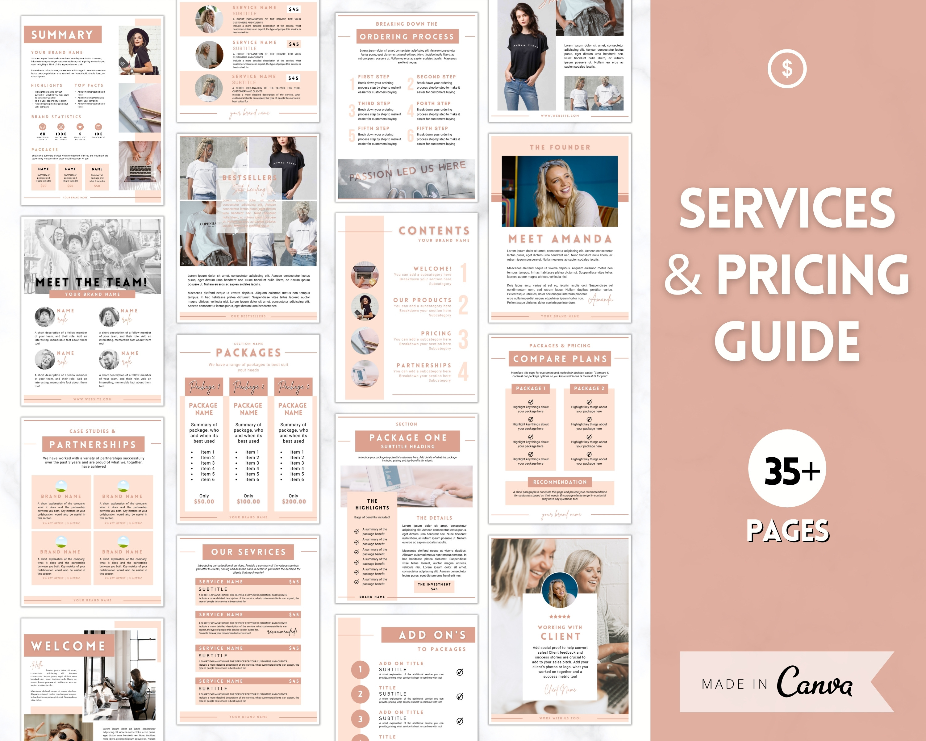 Pricing and Services Guide Templates | Creative Market