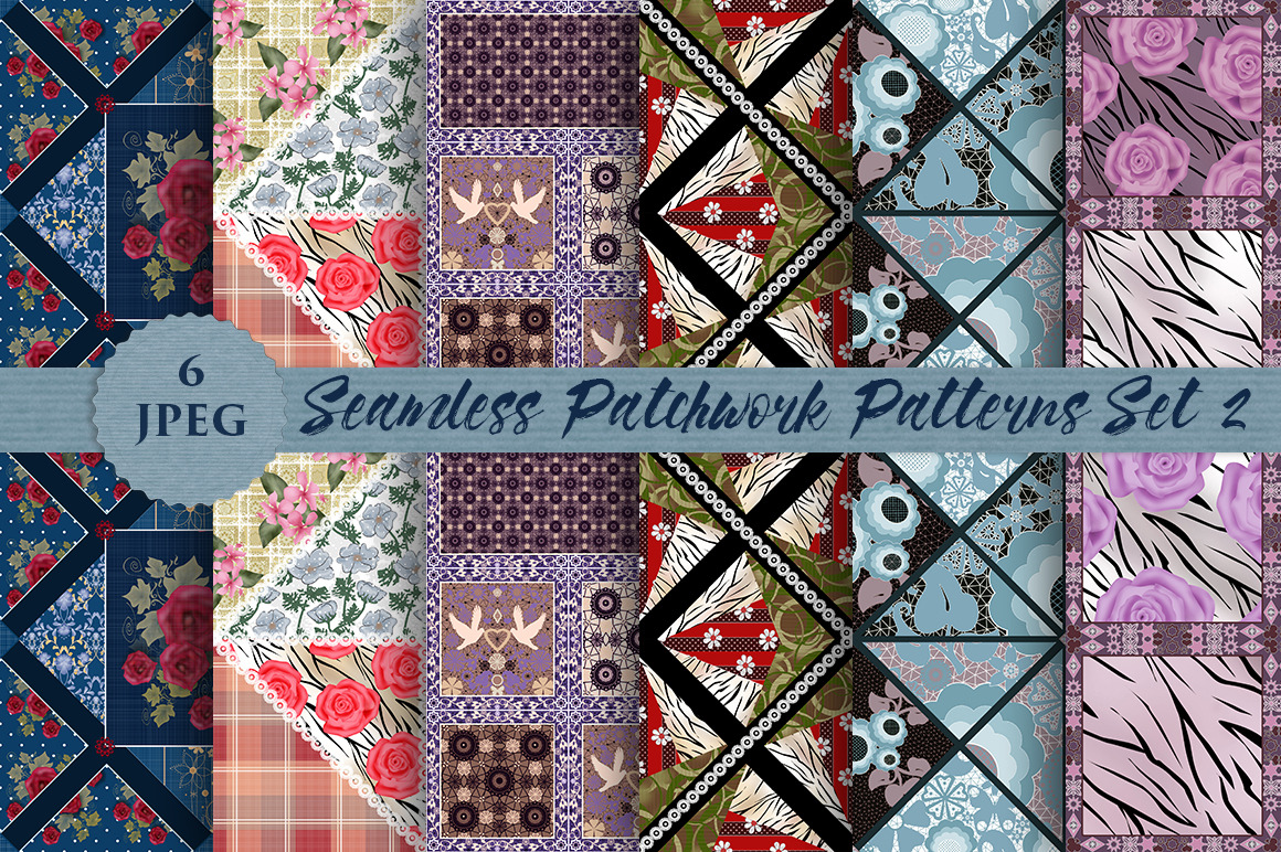 PATCHWORK seamless pattern set vol 2, a Pattern Graphic by Futurel