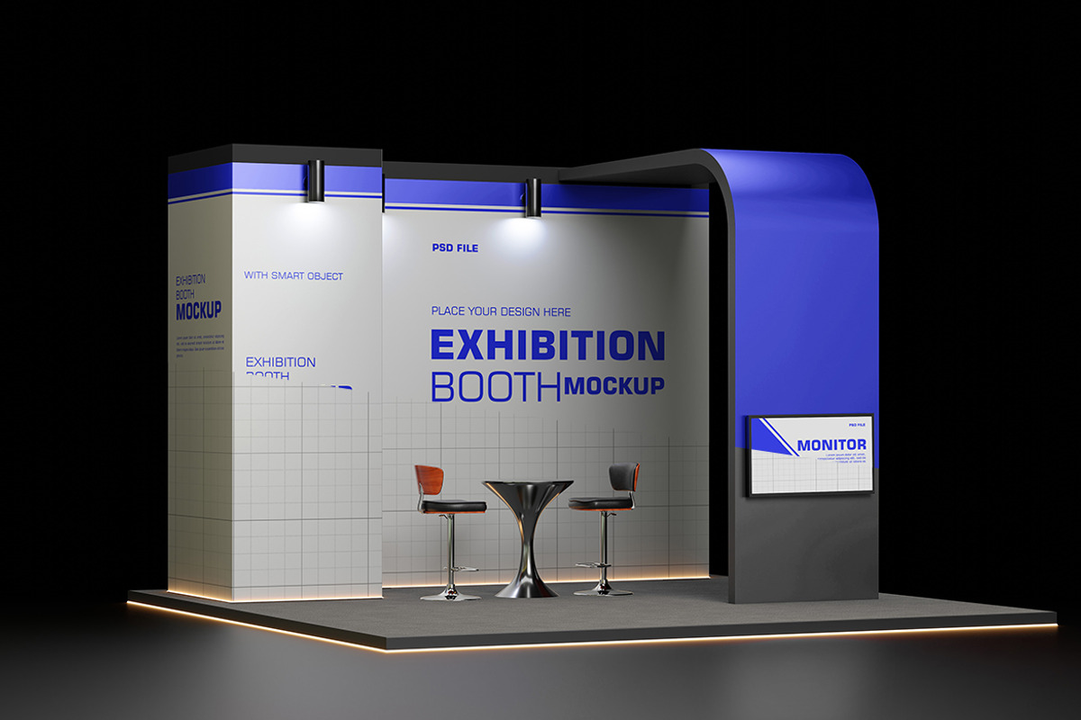 Exhibition Booth Mockup, an Advertising Mockup by Modaldesain