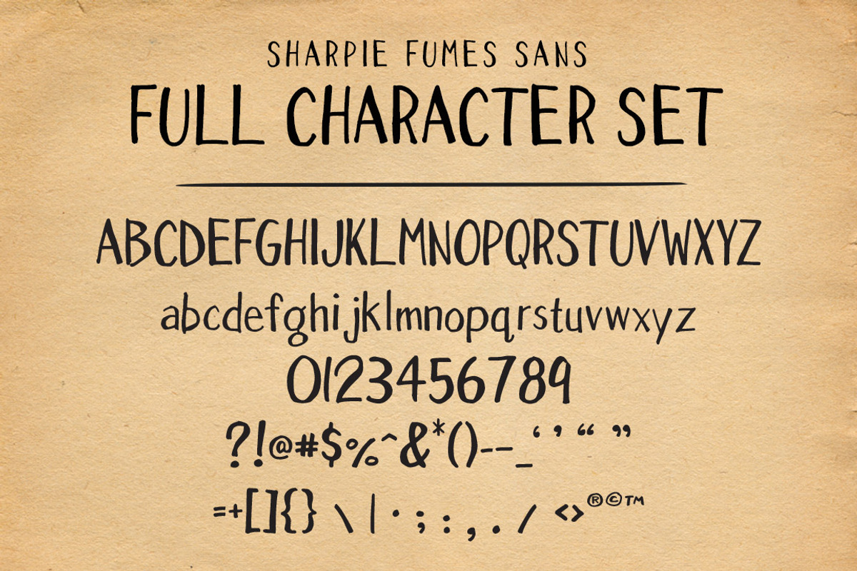 Sharpie Fumes Font Family, a Sans Serif Font by Glen Gauthier