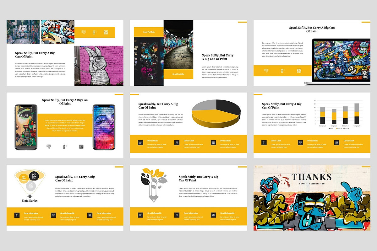 Ganes - Graffiti Google Slides, a Presentation Template by StringLabs