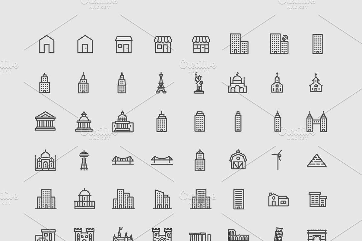 Building & Landmark Icons - 64, an Icon by Gummy Blair