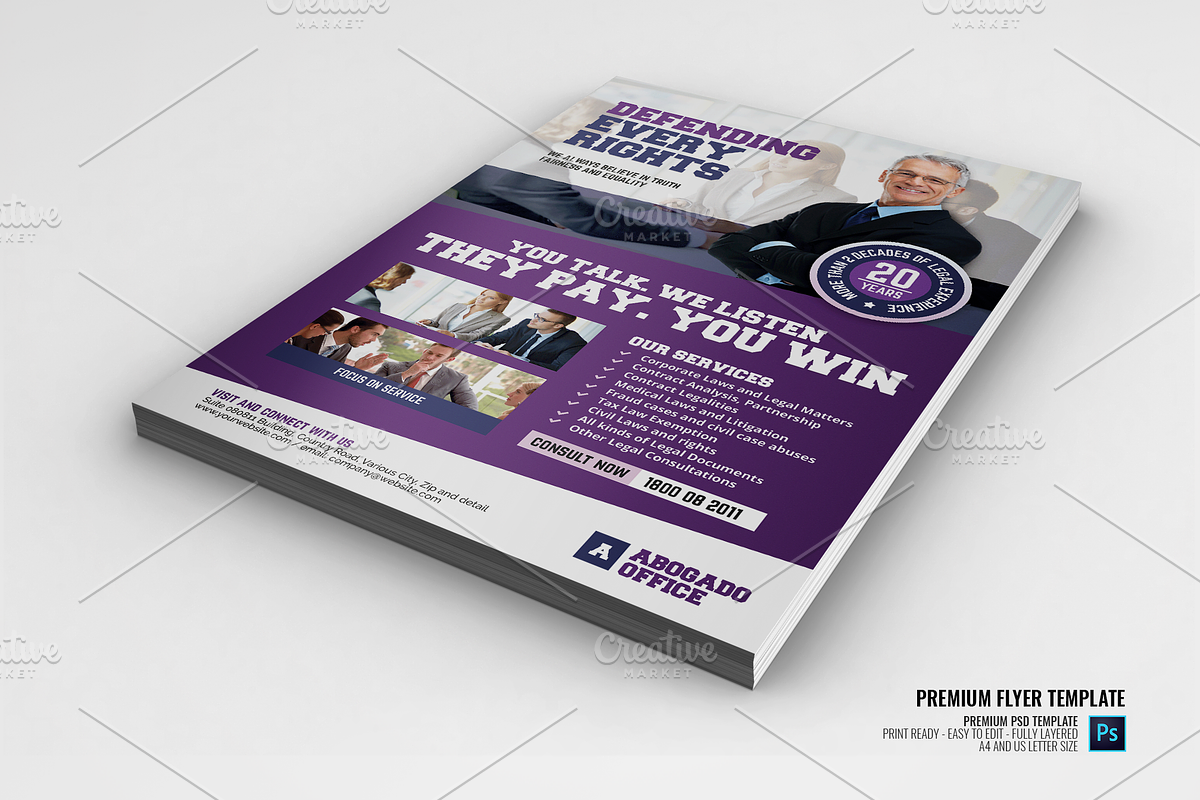 Legal and Law Firm Flyer, a Flyer Template by PSDPixel