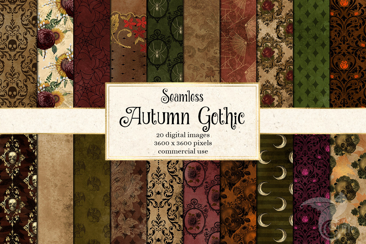 Autumn Gothic Digital Paper, a Texture Graphic by Digital Curio
