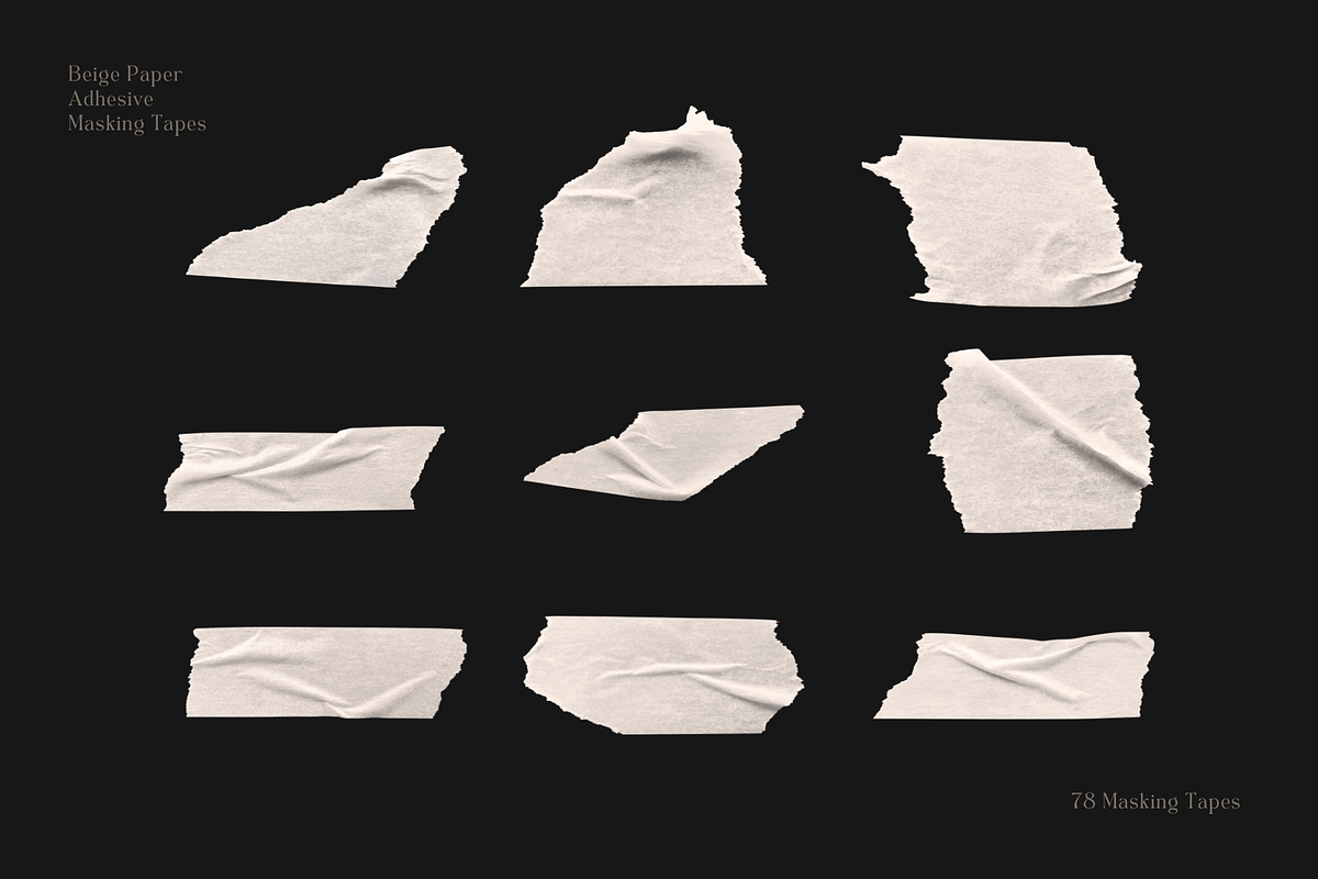 Beige Paper Adhesive Masking Tapes, a Texture Graphic by Ksuview
