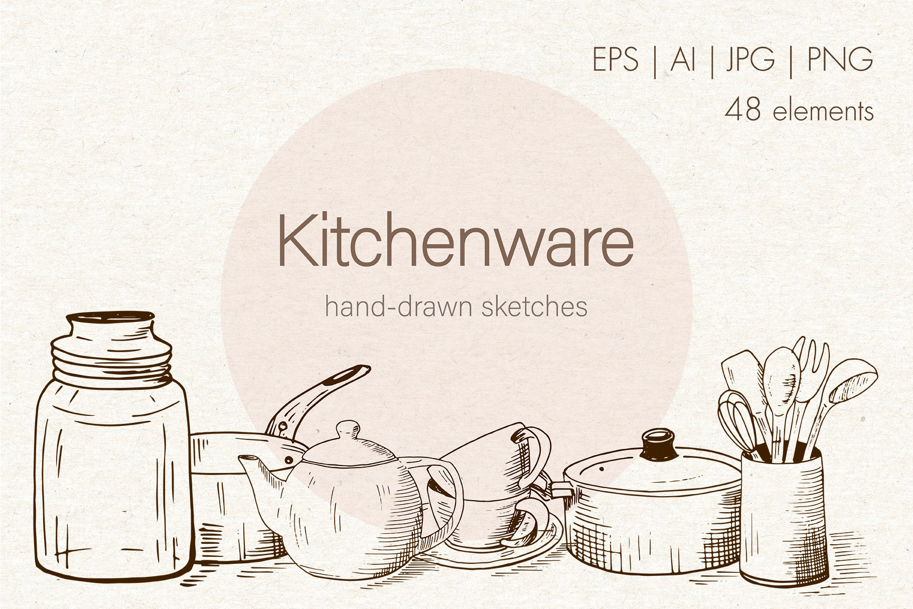 Kitchenware. Vector sketches., an Object Graphic by Canatic