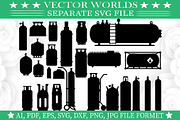 Gas Cylinder SVG, Gas Cylinders SVG, an Object Graphic by VectorWorlds