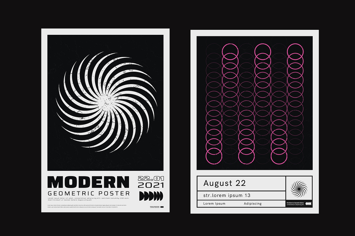 Swiss Design Futuristic Posters Vector
