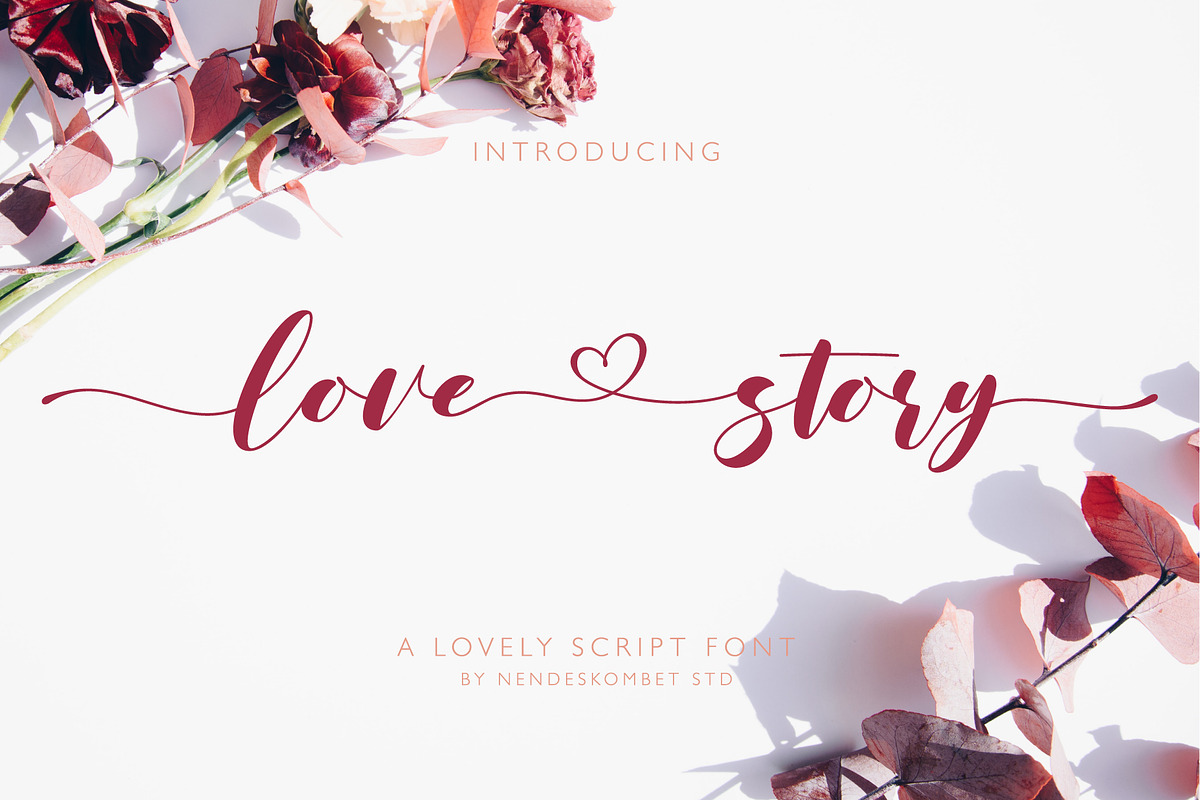love story - a lovely script font, a Script Font by NendesKombet Studio