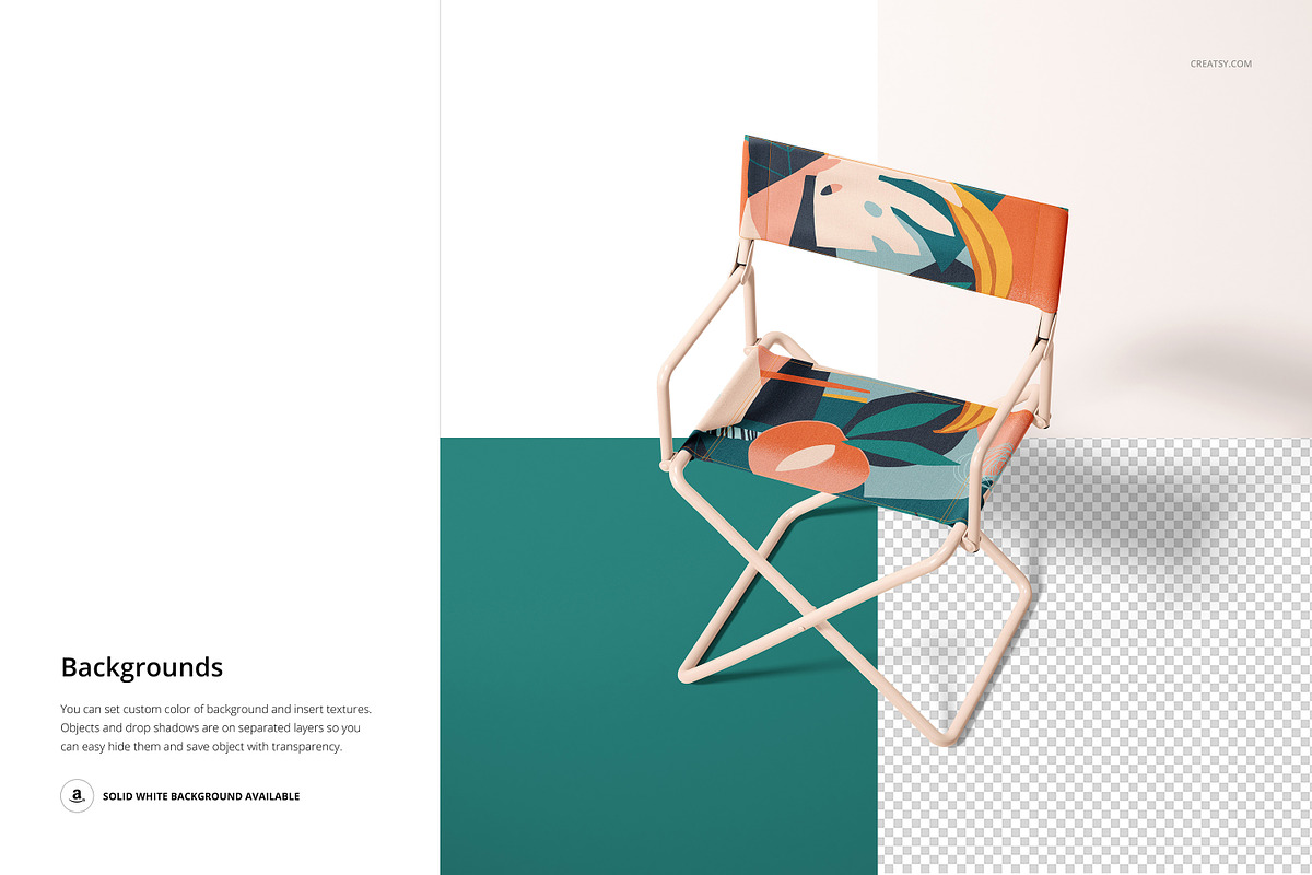 Folding Directors Chair Mockup Set, a Product Mockup by creatsy5