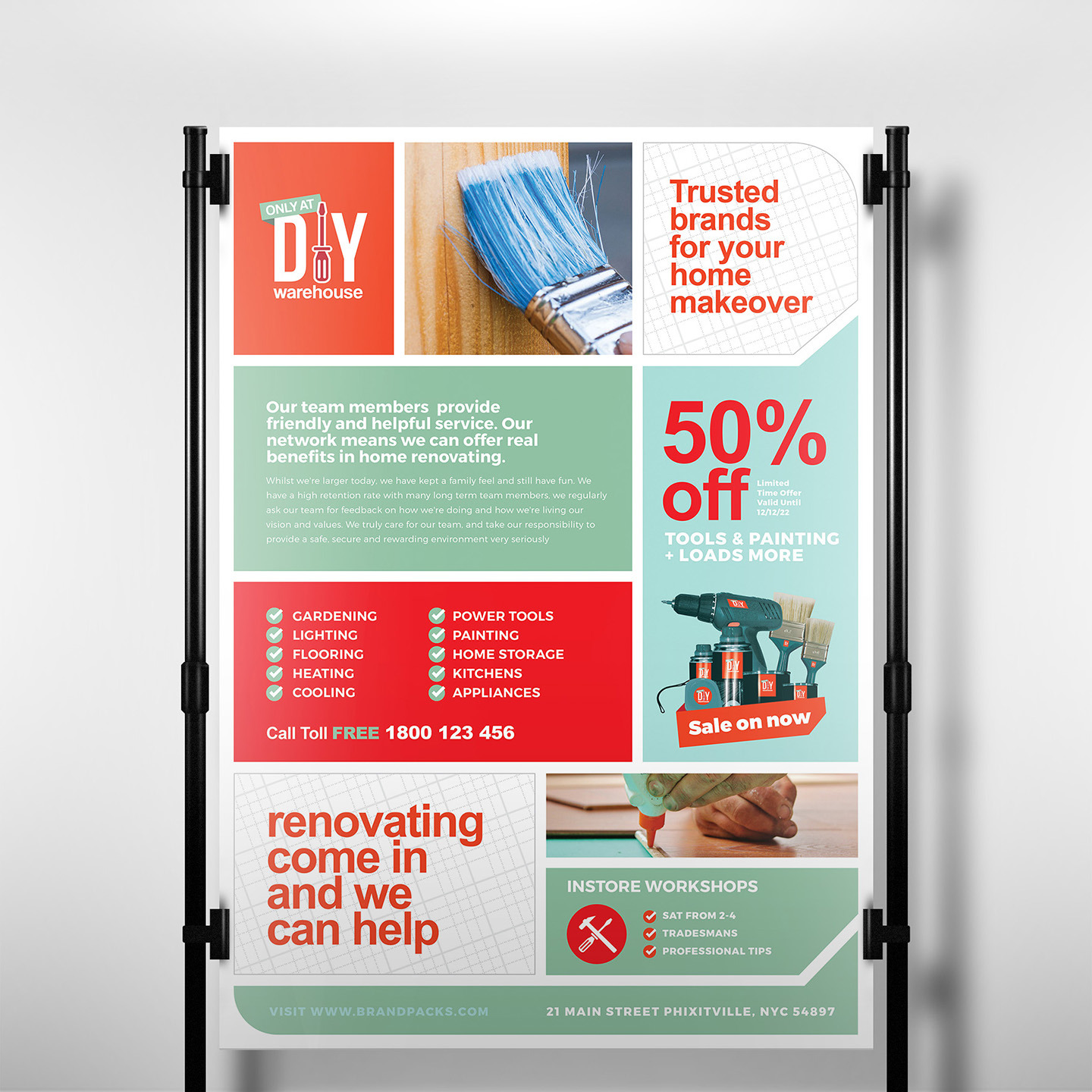 DIY Tool Supply Poster Template, a Flyer Template by BrandPacks