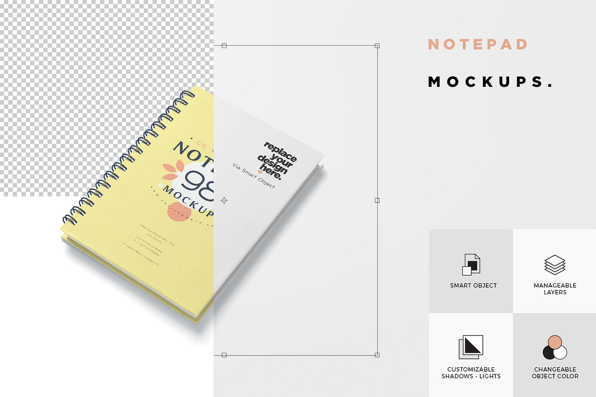 Notebook Mockups, a Product Mockup by GfxFoundry