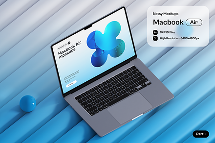 Flat Macbook Air Mockup | Mac Mockups ~ Creative Market