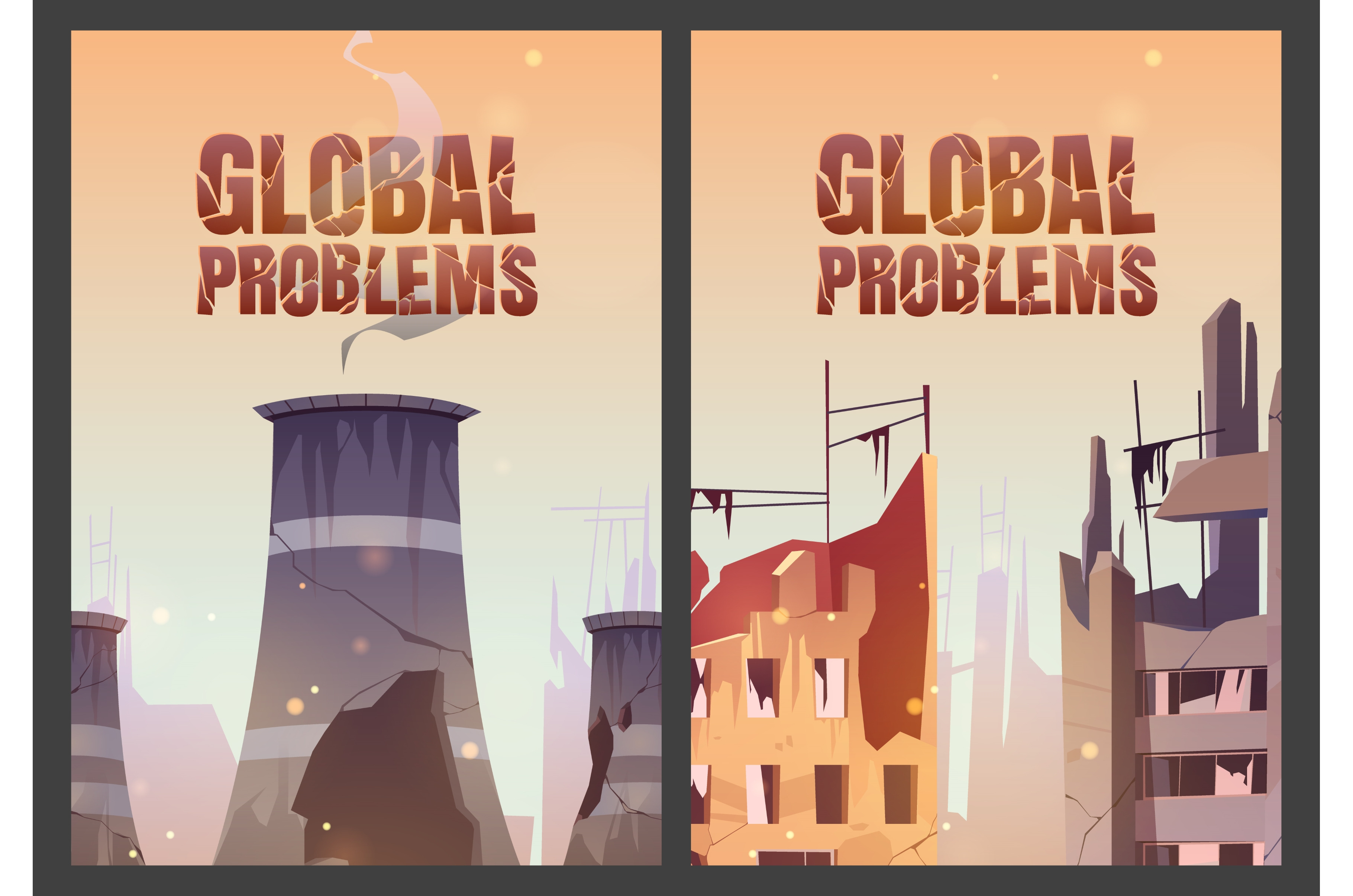 Global problems posters with, an Illustration by art PVP - market