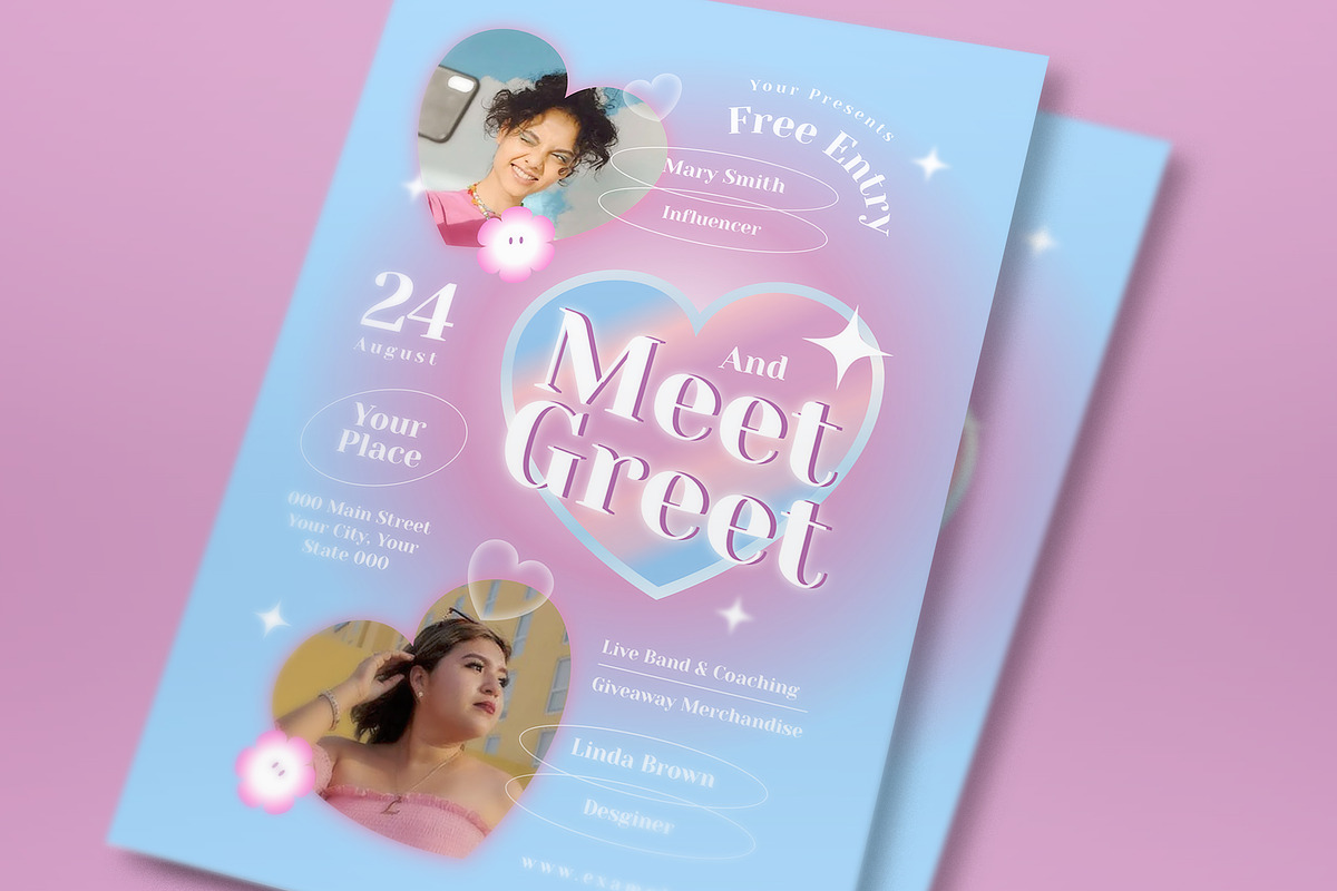 Dreamy Meet & Greet Flyer Set, a Flyer Template by graphicook ...